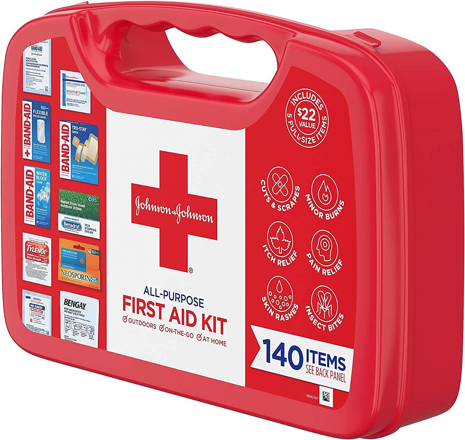 Johnson & Johnson Band-Aid All-Purpose First Aid Kit - 140 Count ...