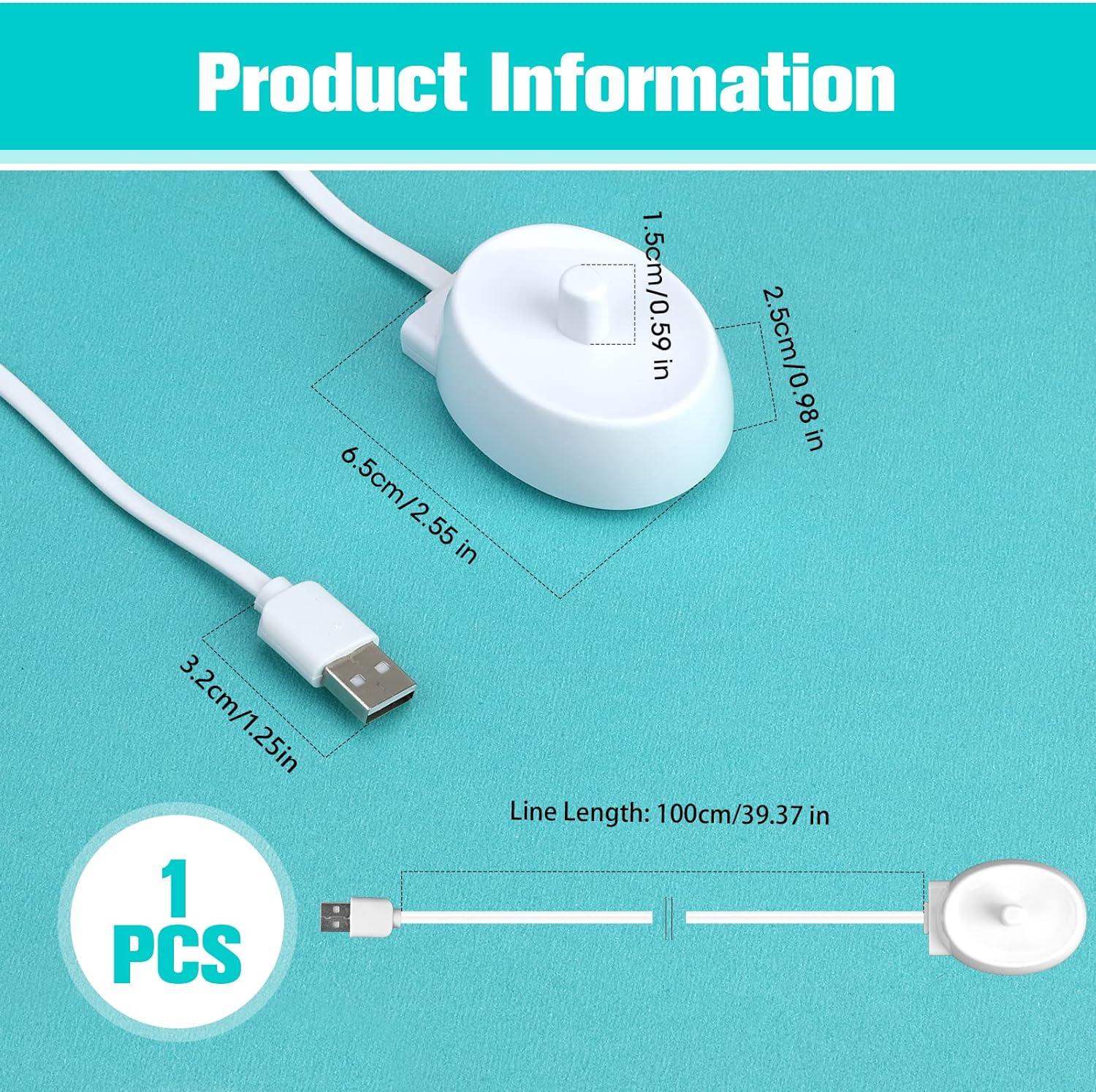 Universal USB Electric Toothbrush Charger - Compatible with Braun O-ral ...