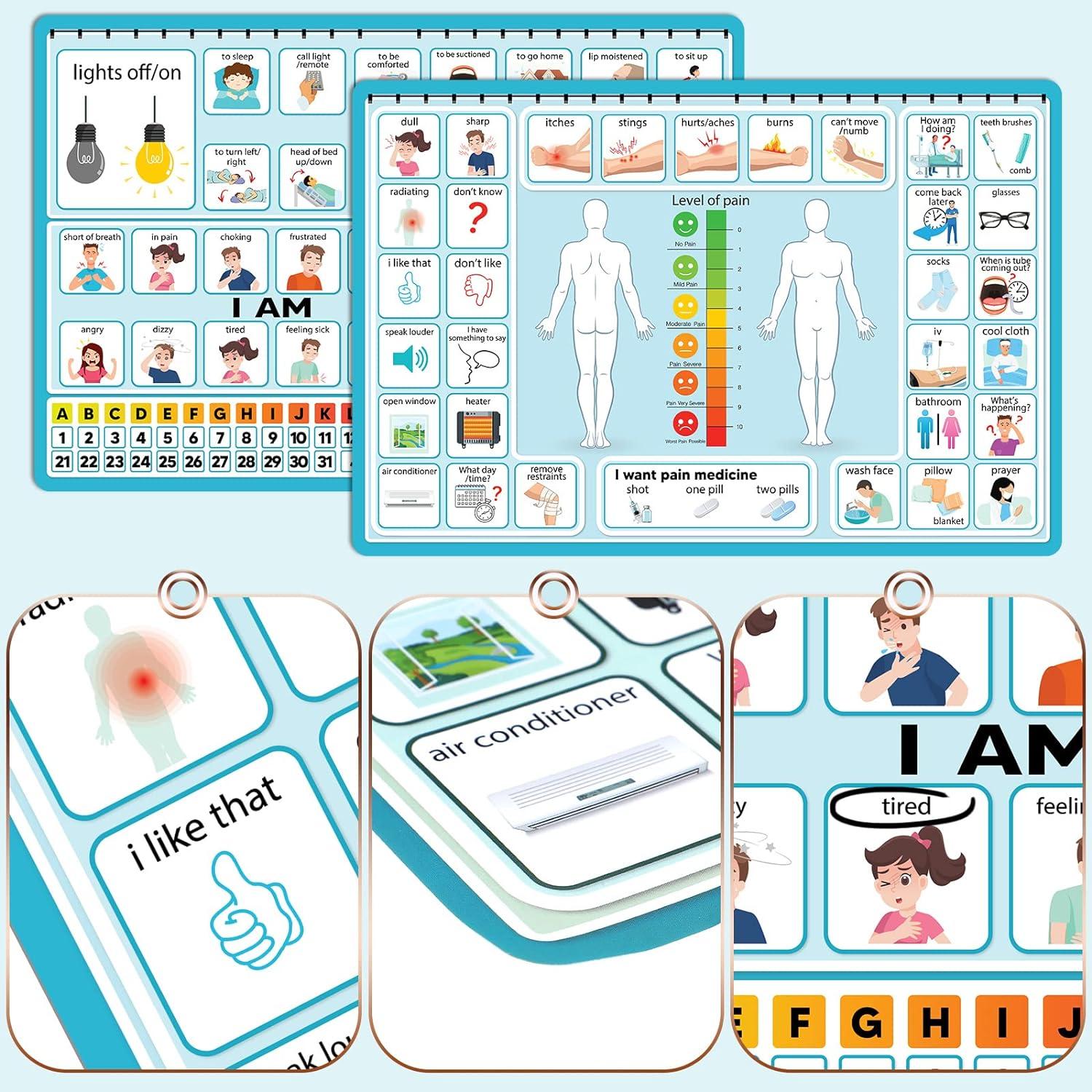 6 Pcs Patient Communication Board Nonverbal Communication Board ...