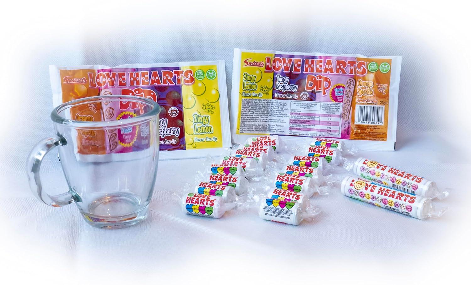 LOVE IN A MUG: Love Hearts Sweets and Glass Mug Gift Set Sweet box ...