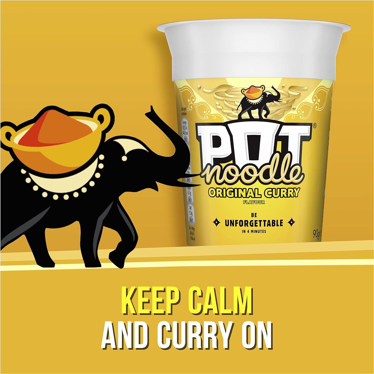 Pot Noodle Original Curry 90g - Quick Snack Noodles (Pack of 1) | Buy ...