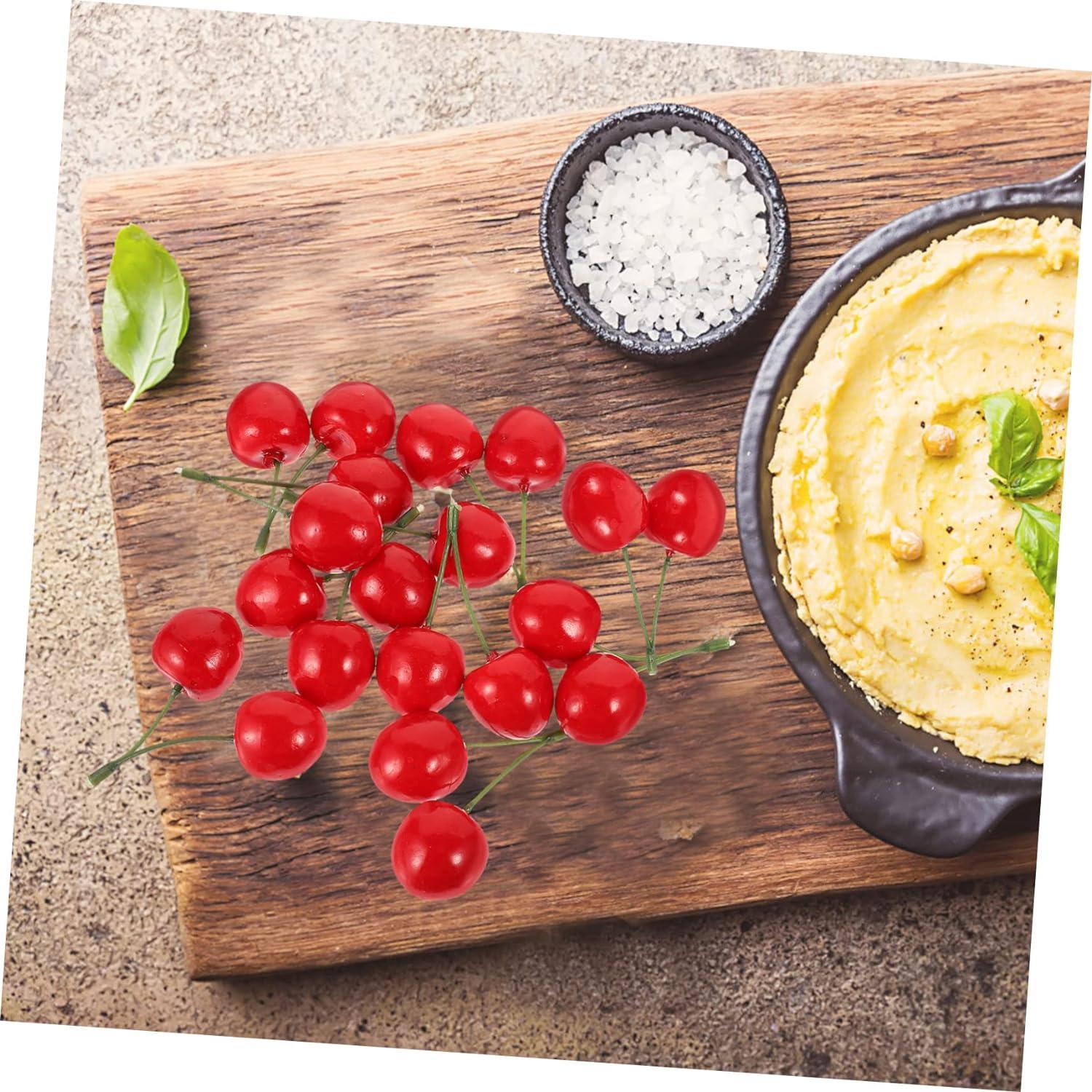 ABOOFAN 20 Pcs Artificial Cherry Artificial Foods Photo Props Fake ...