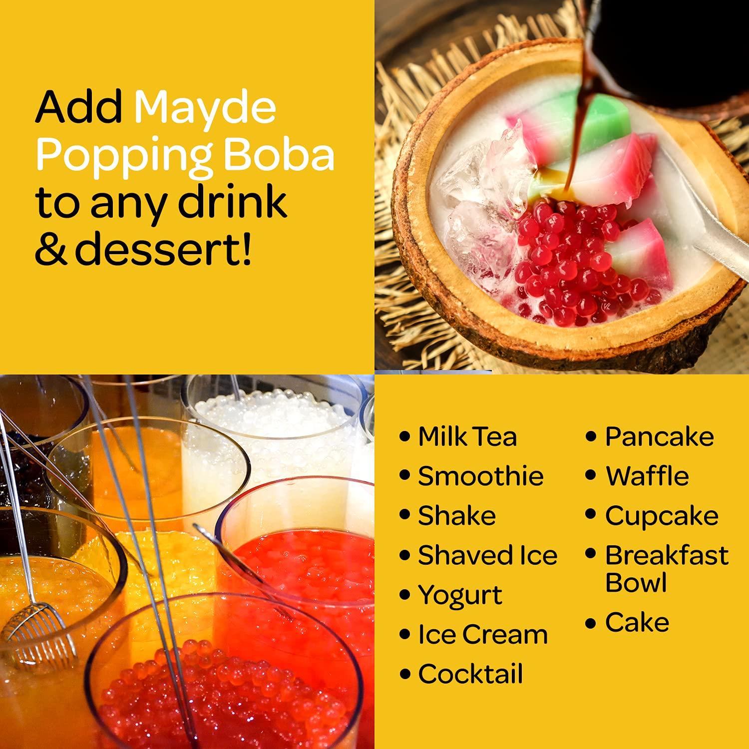 Mayde Popping Boba Pearls - Strawberry Flavor | 7 Pounds - For Drinks ...