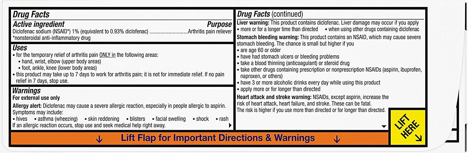 Voltaren Arthritis Pain Gel - Fast Relief 3.5 oz Tubes (Pack of 2 ...
