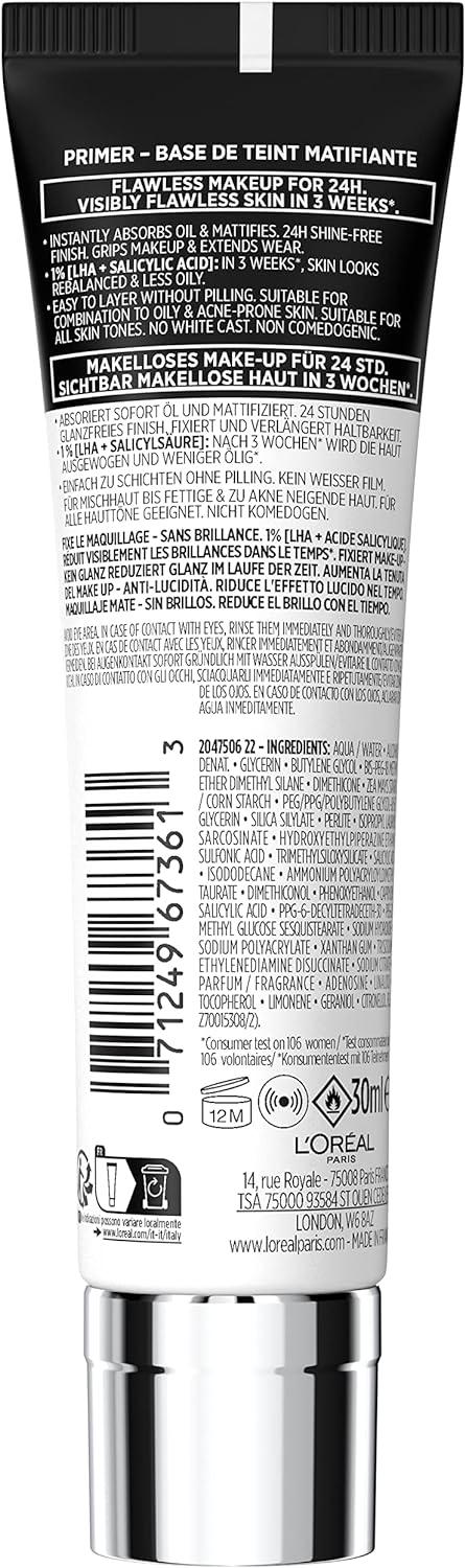 L'Or al Paris Matte Setter Primer Matte Finish Extends Makeup Wear ...