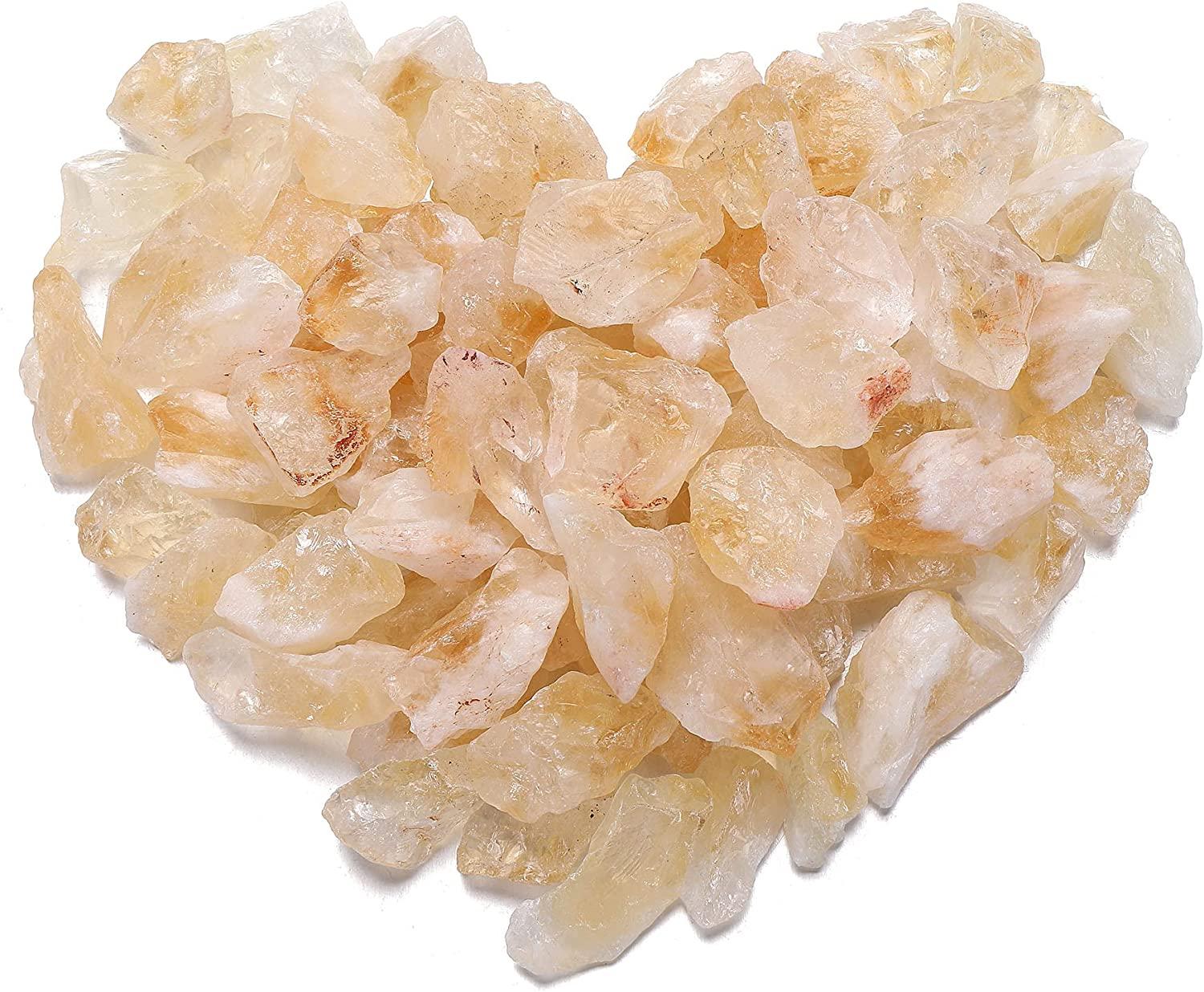 Jovivi Bulk Natural Citrine Healing Crystals Rough Stones - 0.5 lb ...