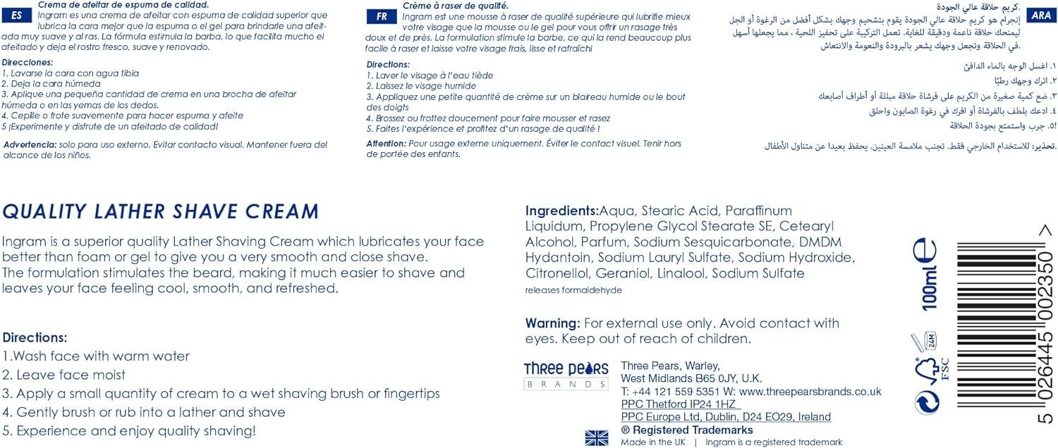 Ingram Leather Shaving Cream Tube 100ml - Luxurious Men's Grooming ...