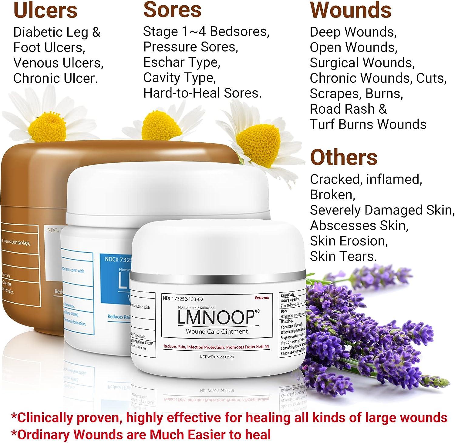 LMNOOP Bed Sore Cream 0.9 oz - Maximum Strength Wound Care Ointment for ...