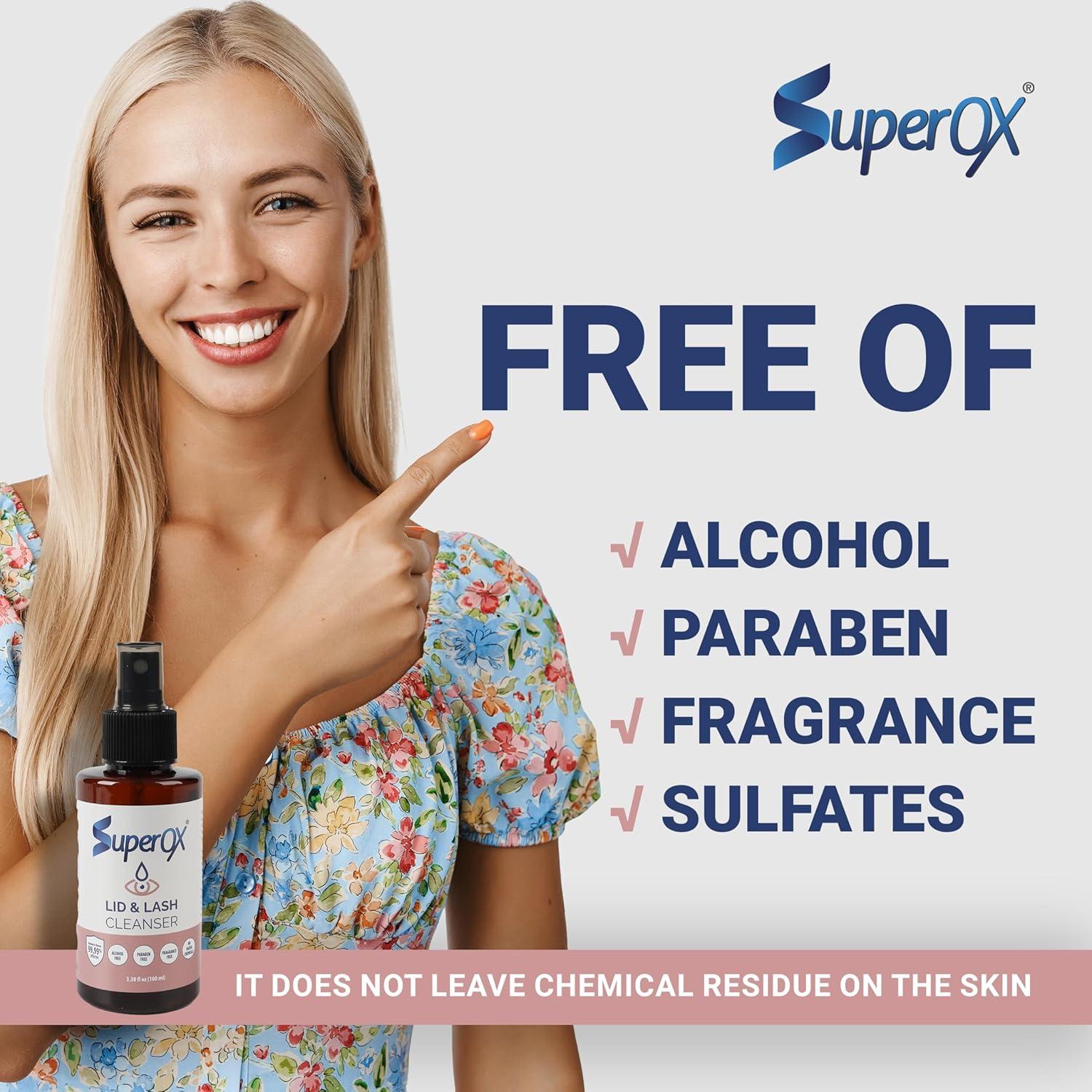 Superox Eyelid & Eyelash Cleanser - Hypochlorous Acid Spray for Styes ...