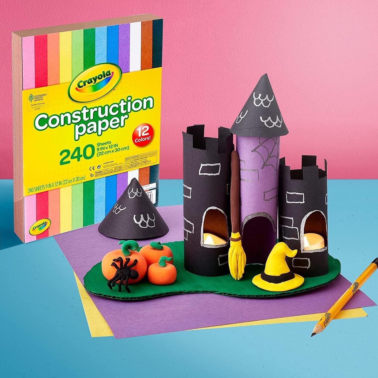 Crayola Construction Paper (240ct) - Kids' Arts & Crafts 12 Assorted ...