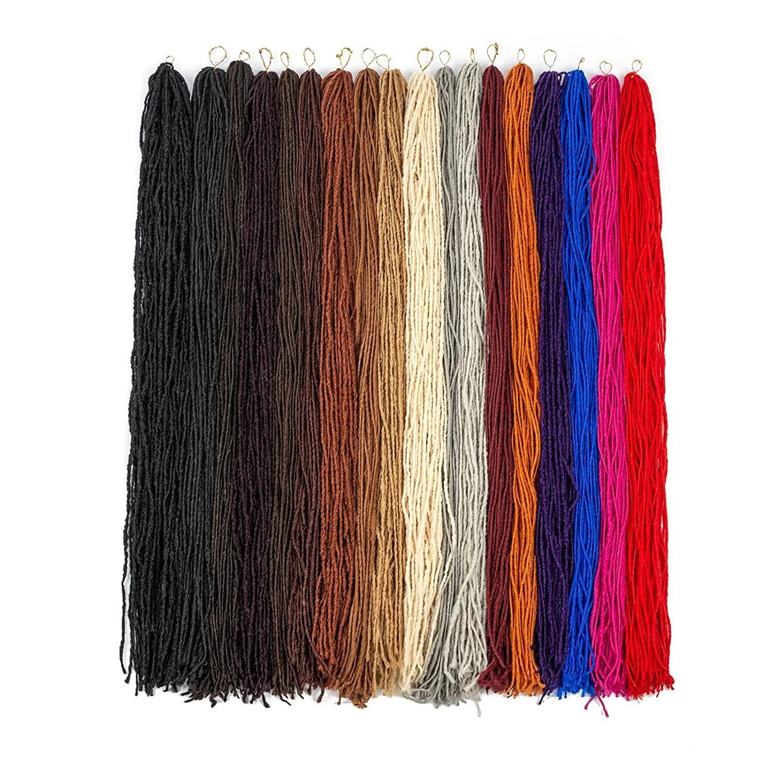 GUOHUI Micro Faux Locs Crochet Hair 36 Inch 5 Packs Dark Pink - DIY ...