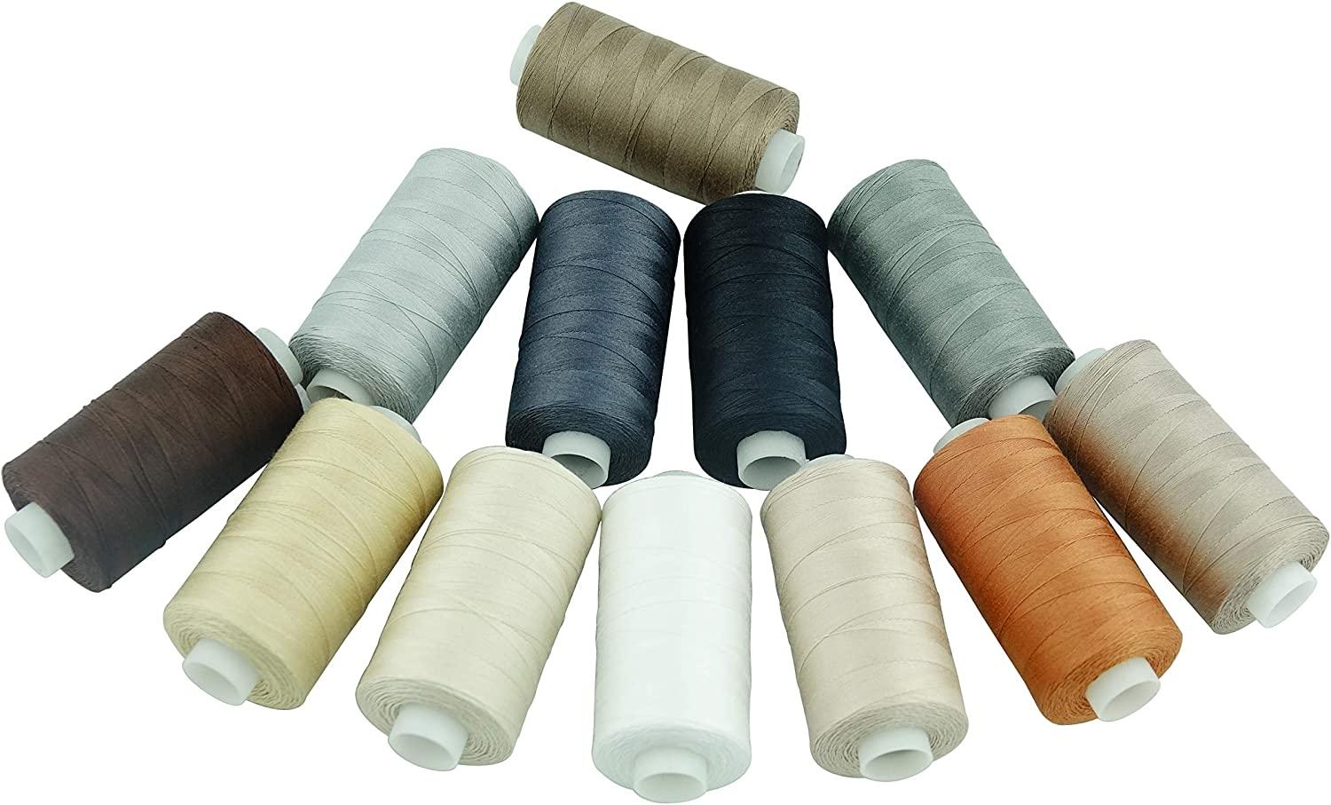 Simthread 12 Multi Colors Cotton Quilting Thread 50s/3 - 550 Yards Each ...