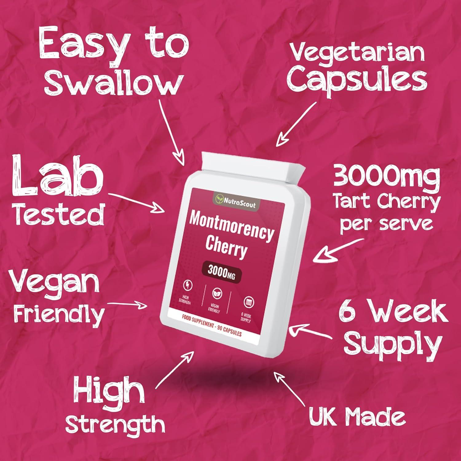 Montmorency Cherry Capsules - 10x Concentrated Tart Cherry Supplement ...