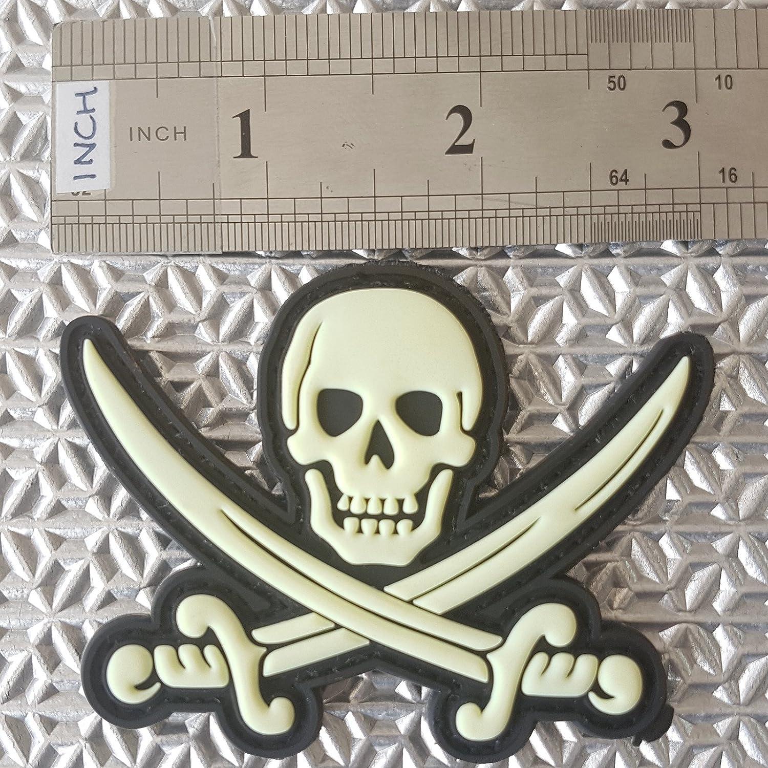 Calico Jack Skull Pirate Morale Patch - Jolly Roger ISAF PVC Rubber 3D ...