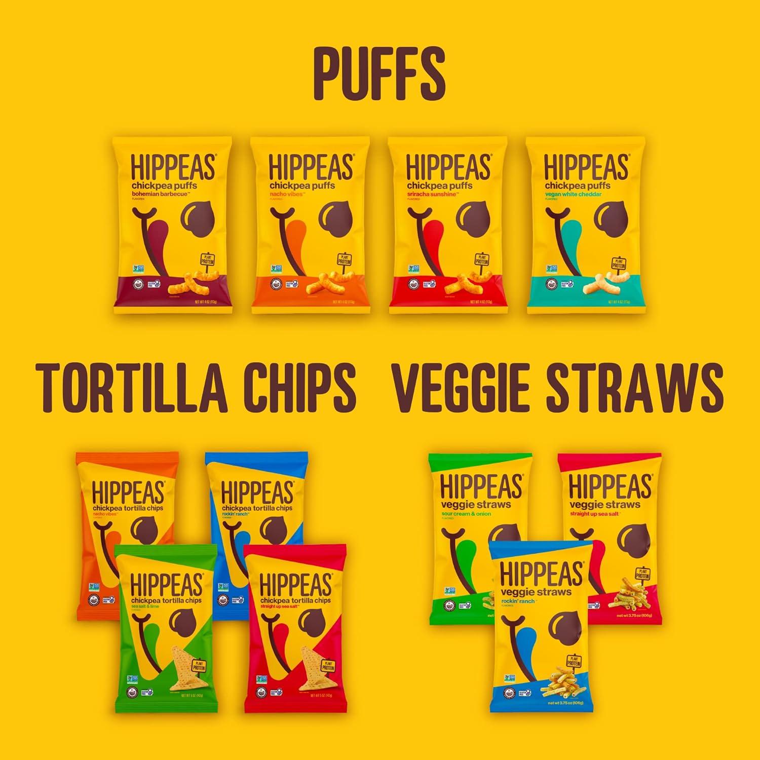 Hippeas Organic Chickpea Puffs Cheeze Variety Pack - Vegan White Cheddar & Nacho Vibes - 4 oz ...