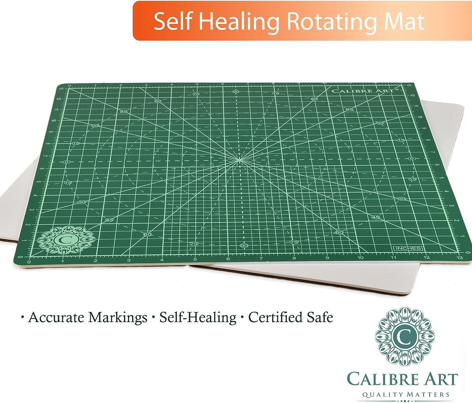Calibre Art 14x14 Rotating Self Healing Cutting Mat with Grid - Ideal ...