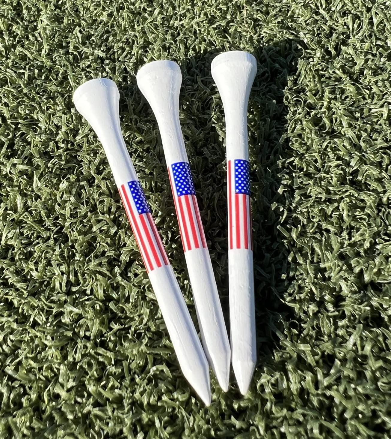 American Flag Wood Golf Tees - 2 3/4 inch - 100 Pack - USA Golf Tees ...