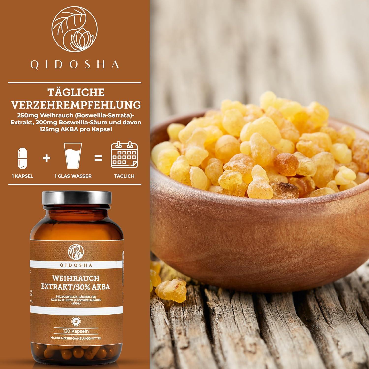 Qidosha Frankincense AKBA Capsules | Highest AKBA Content | 120 pcs ...