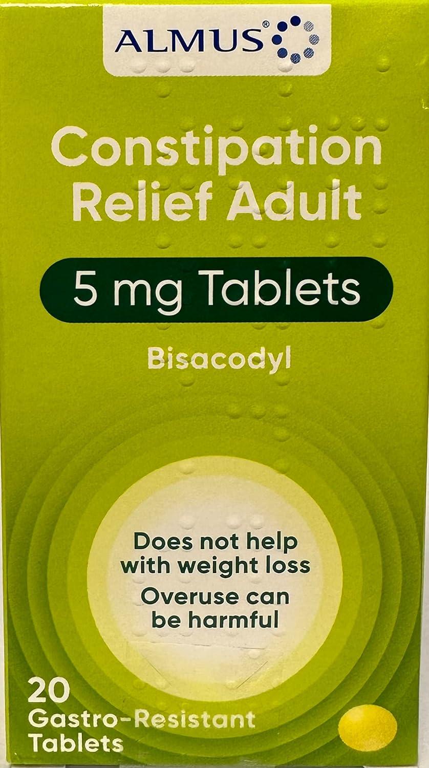 Almus Constipation Relief 5mg Bisacodyl Gastro-Resistant Tablets - Pack ...
