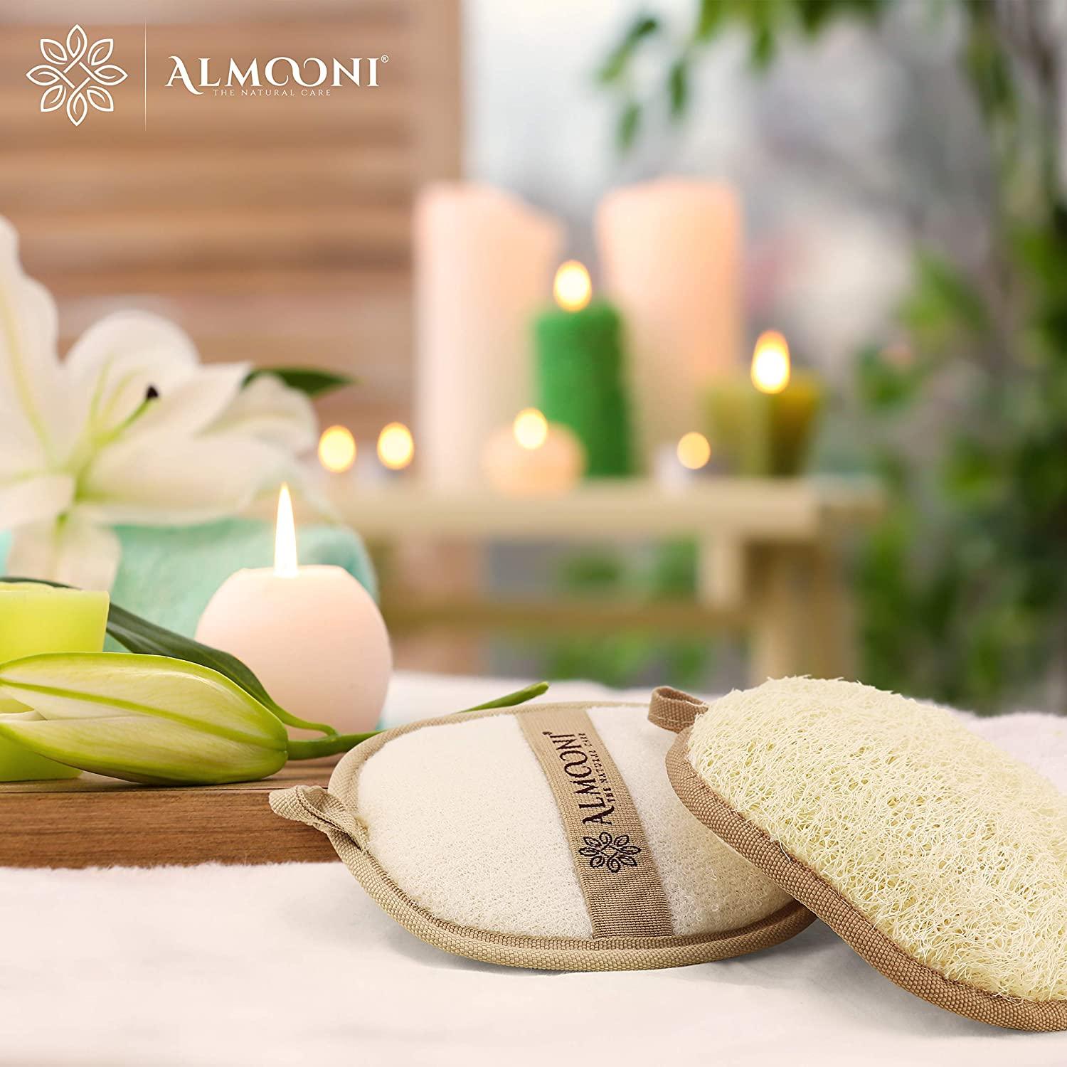 Almooni Premium Exfoliating Loofah Pad Body Scrubber - Natural Egyptian ...