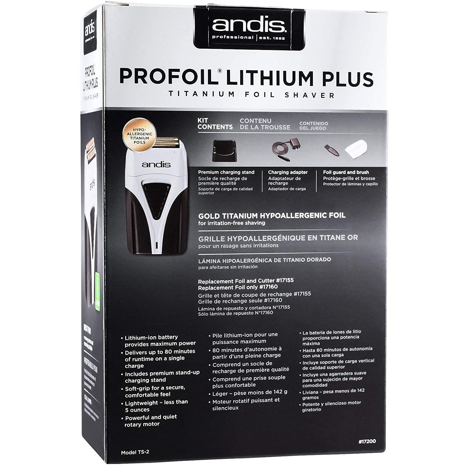 Andis Cordless Profoil Foil Shaver with Titanium Blade & BeauWis Brush ...