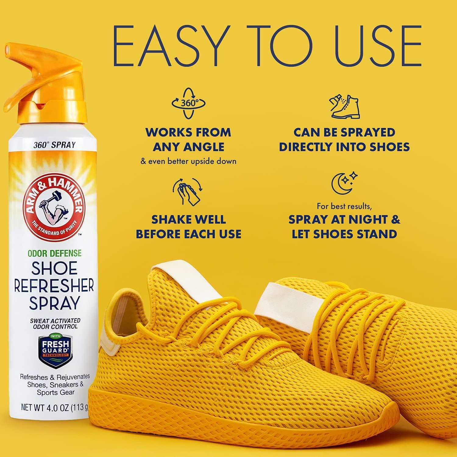 Arm and Hammer Shoe Refresher Spray - Multi-Purpose Odor Remover for ...