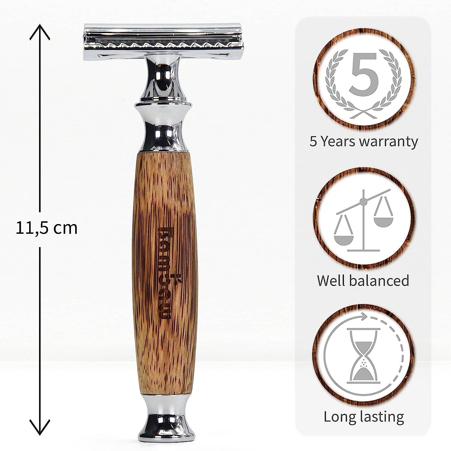Bambaw Classic Silver Safety Razor | Bamboo Double Edge Shaving Razor ...
