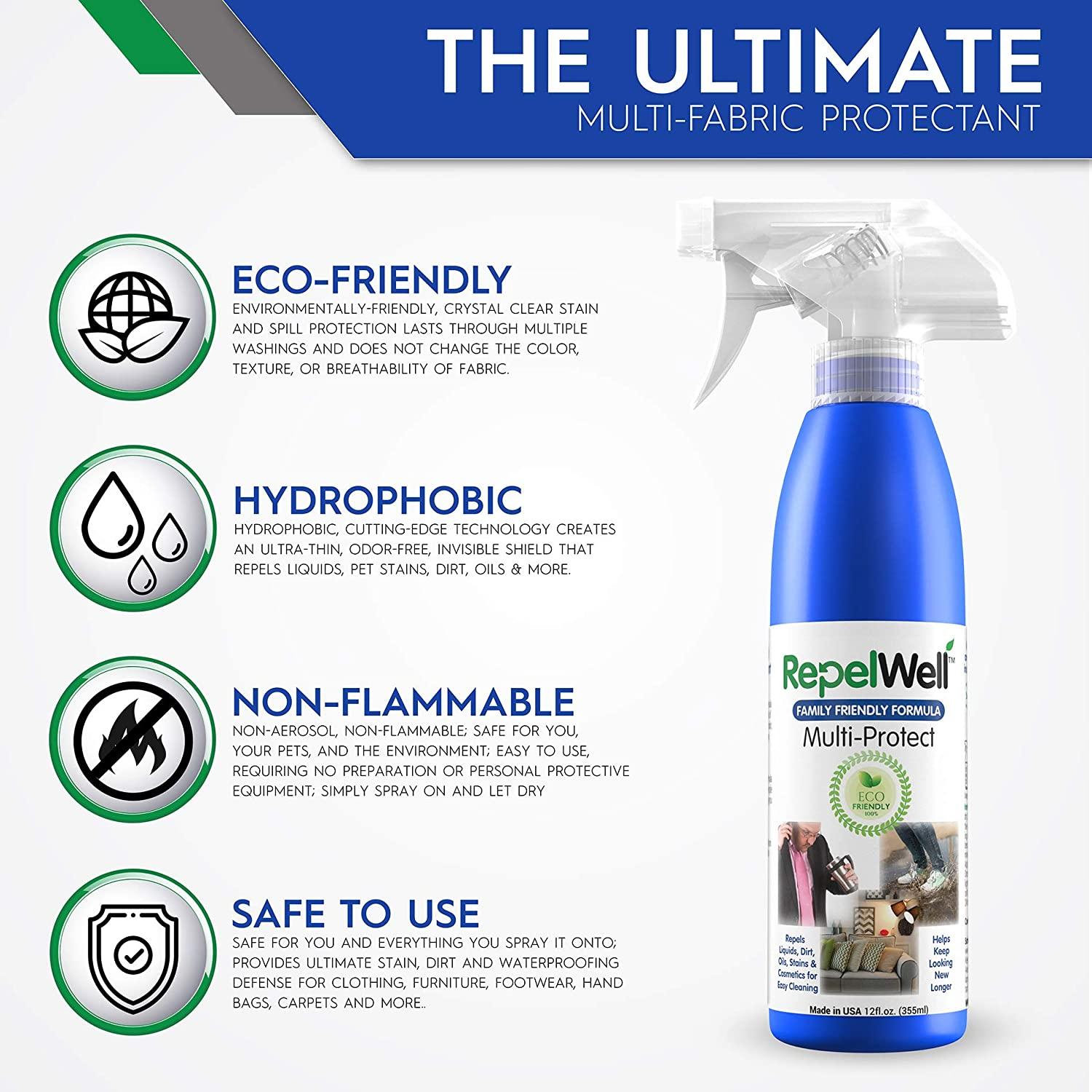 RepelWell Multi-Protect Stain & Water Repellent (12oz) Eco-Friendly ...