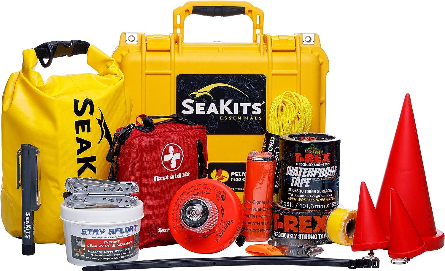 SeaKits Essentials Offshore Emergency Marine Damage Control Kit - 17 Piece Set in Heavy Duty ...