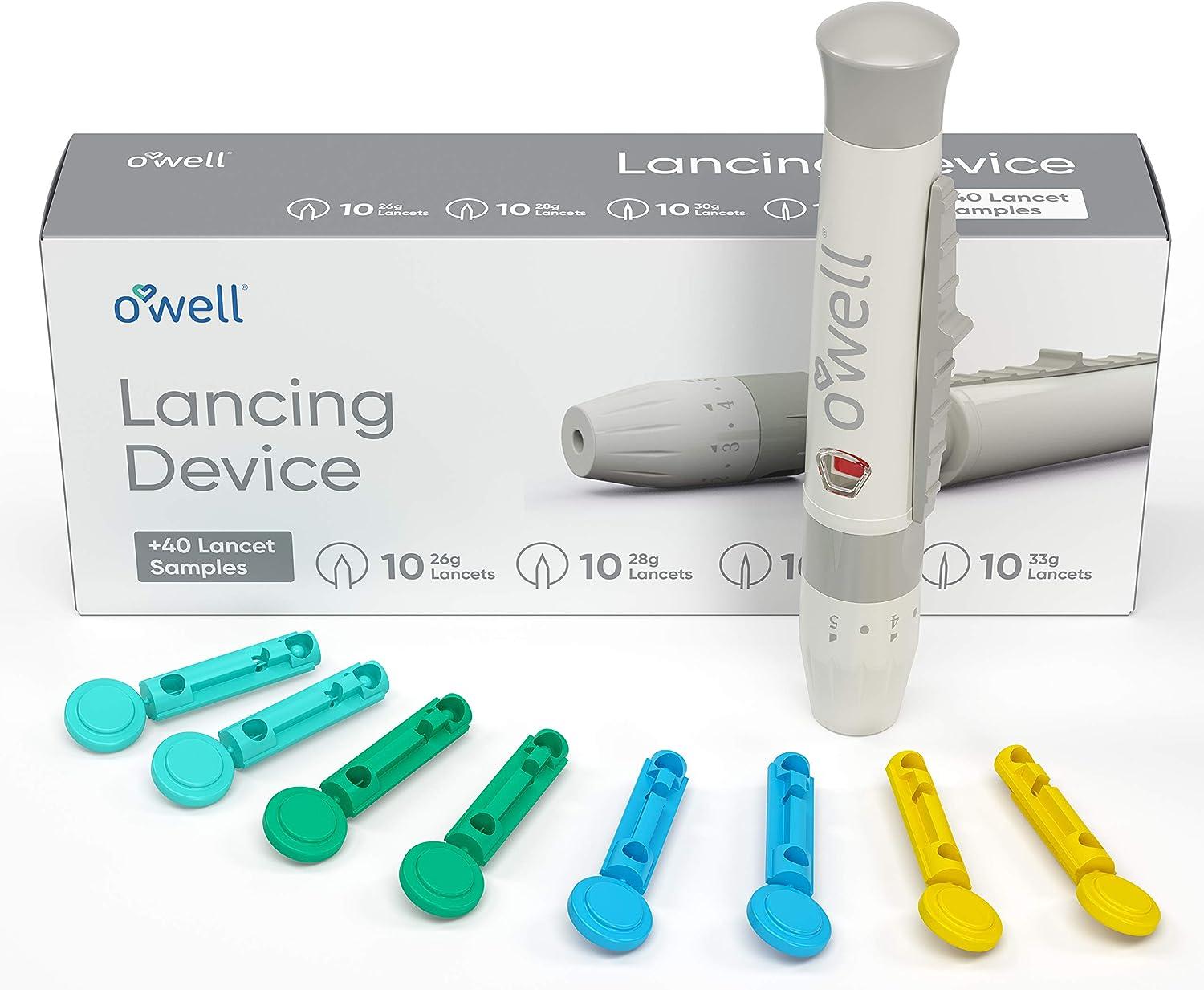 Microlet Lancing Device 3 Pack + 40 O'WELL Lancets - Lancing Device ...