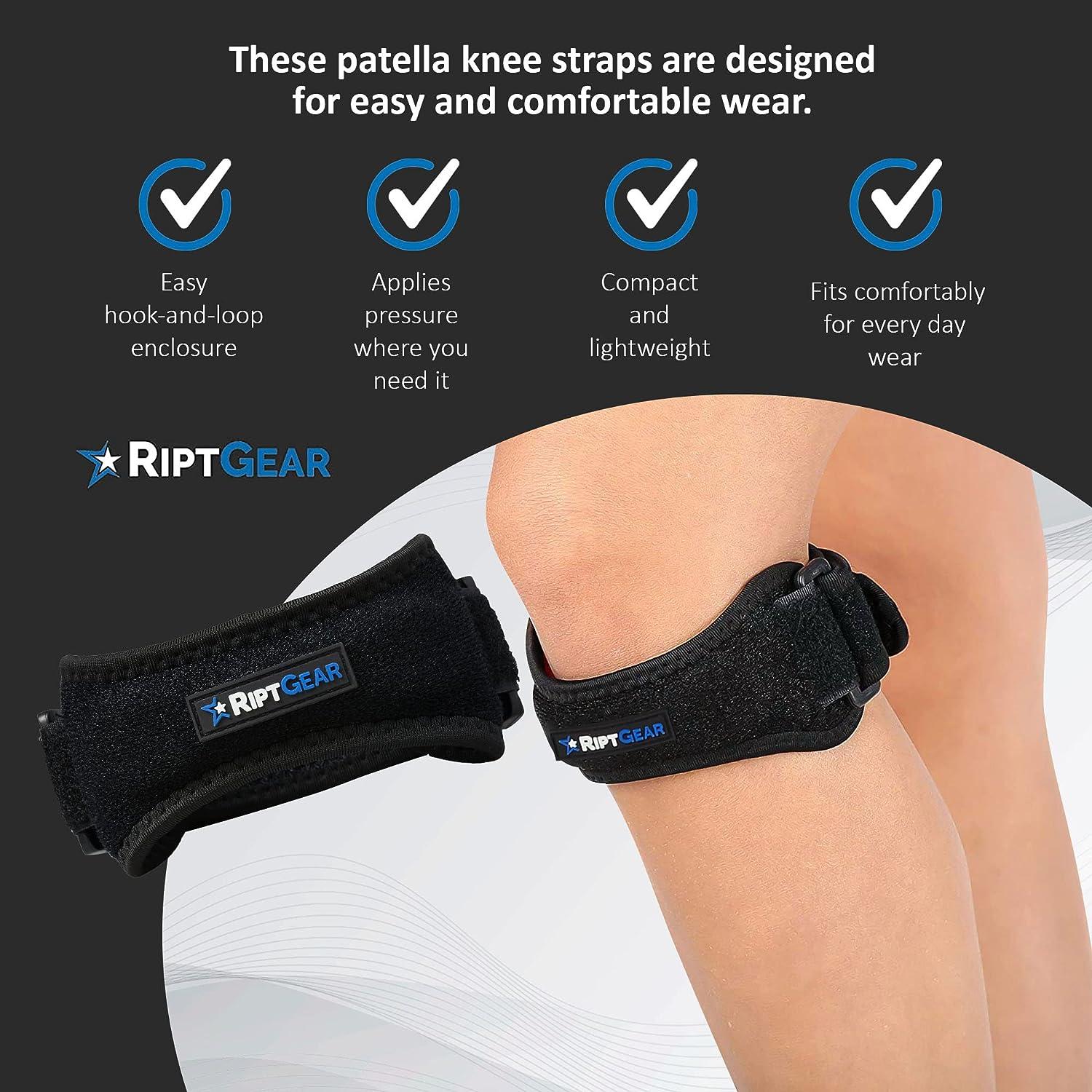 RiptGear Patella Tendon Support Strap - Adjustable Patella Knee Strap ...