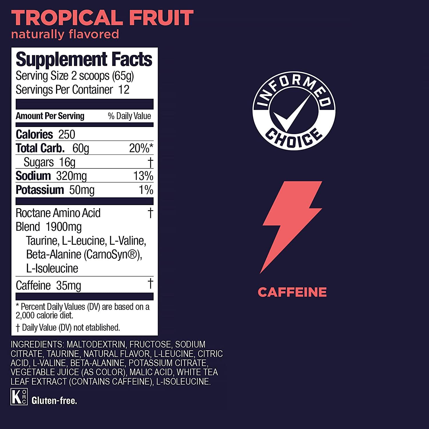 GU Energy Roctane Ultra Endurance Energy Drink Mix - Tropical Fruit Flavor | 1.72lb Canister ...