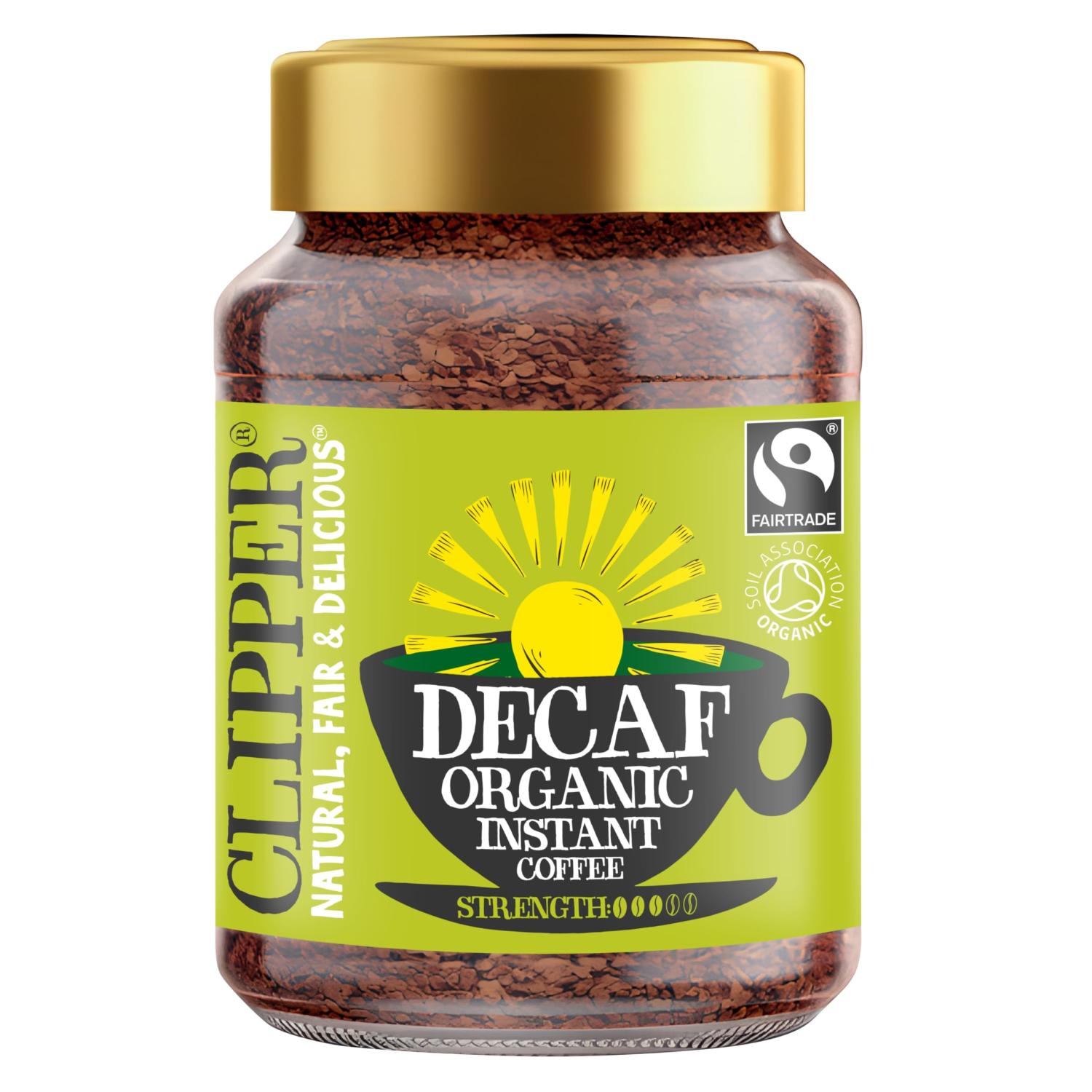 Clipper Decaf Organic Coffee | 6x 100g Jars | Instant Decaffeinated ...