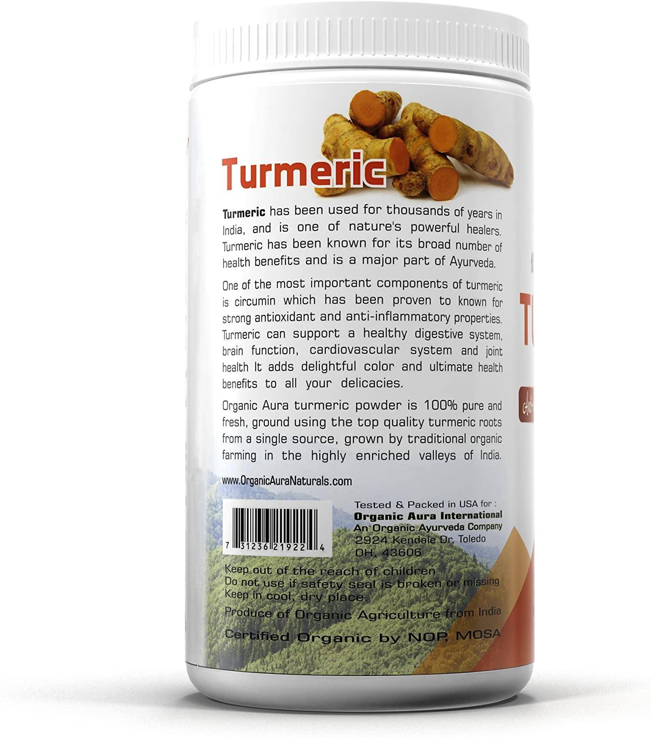 Organic Turmeric Powder 16oz - 1lb | 100% Raw Curcumin, GMO & Gluten ...
