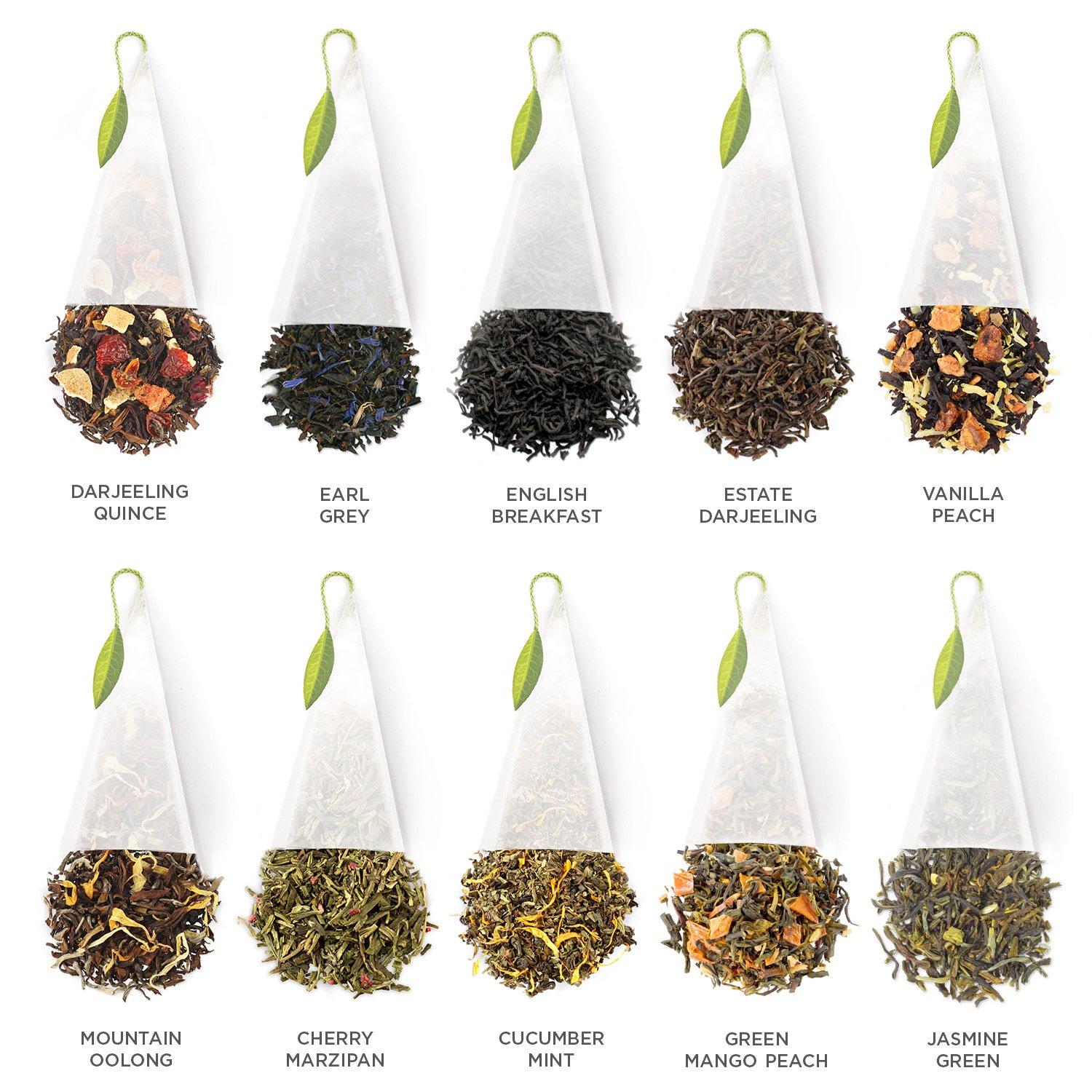Tea Forte Organic Assorted Variety Tea Sampler Gift Box - 40 ...