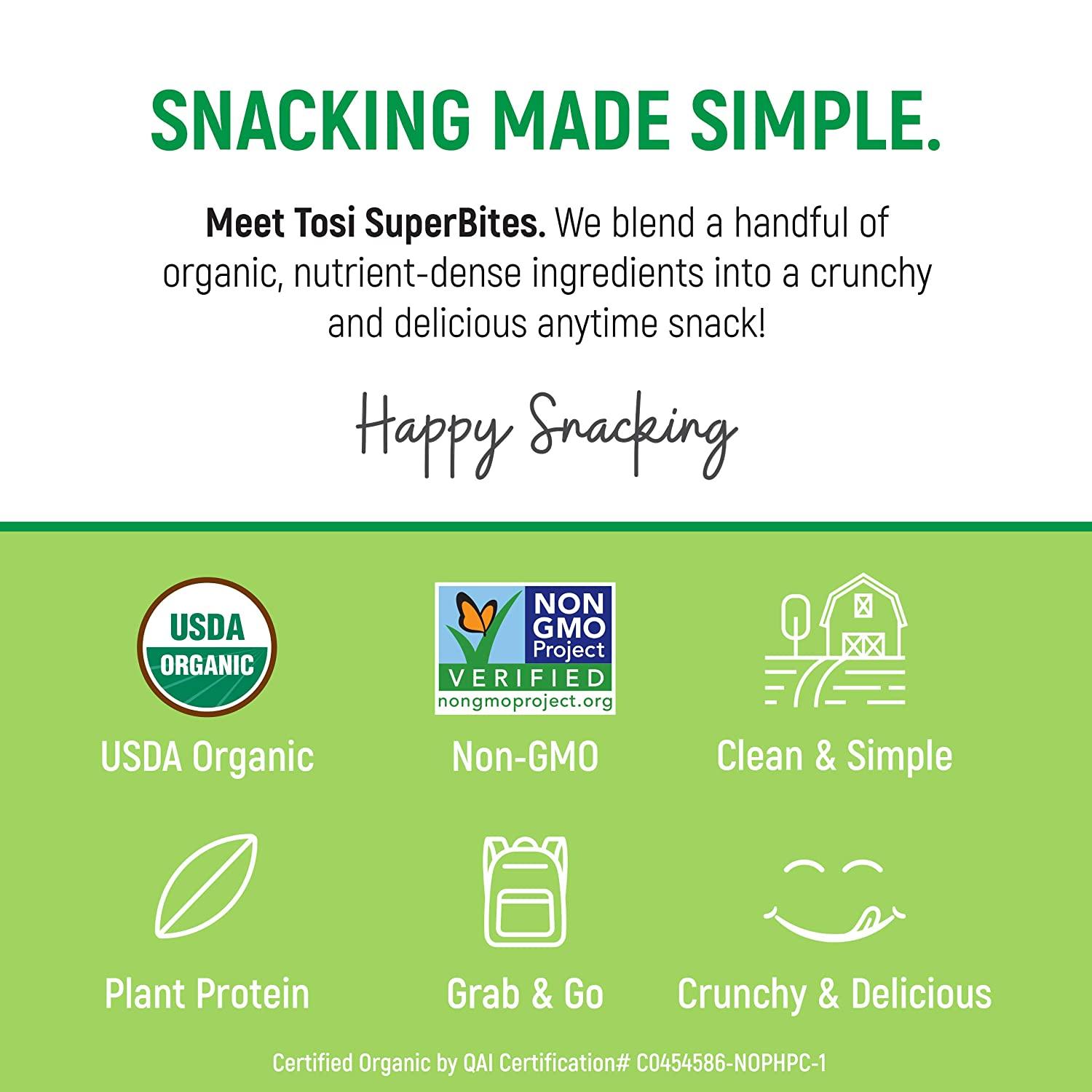 Tosi Organic SuperBites Vegan Snacks Combo - 6 Almond & 6 Cashew, Keto ...