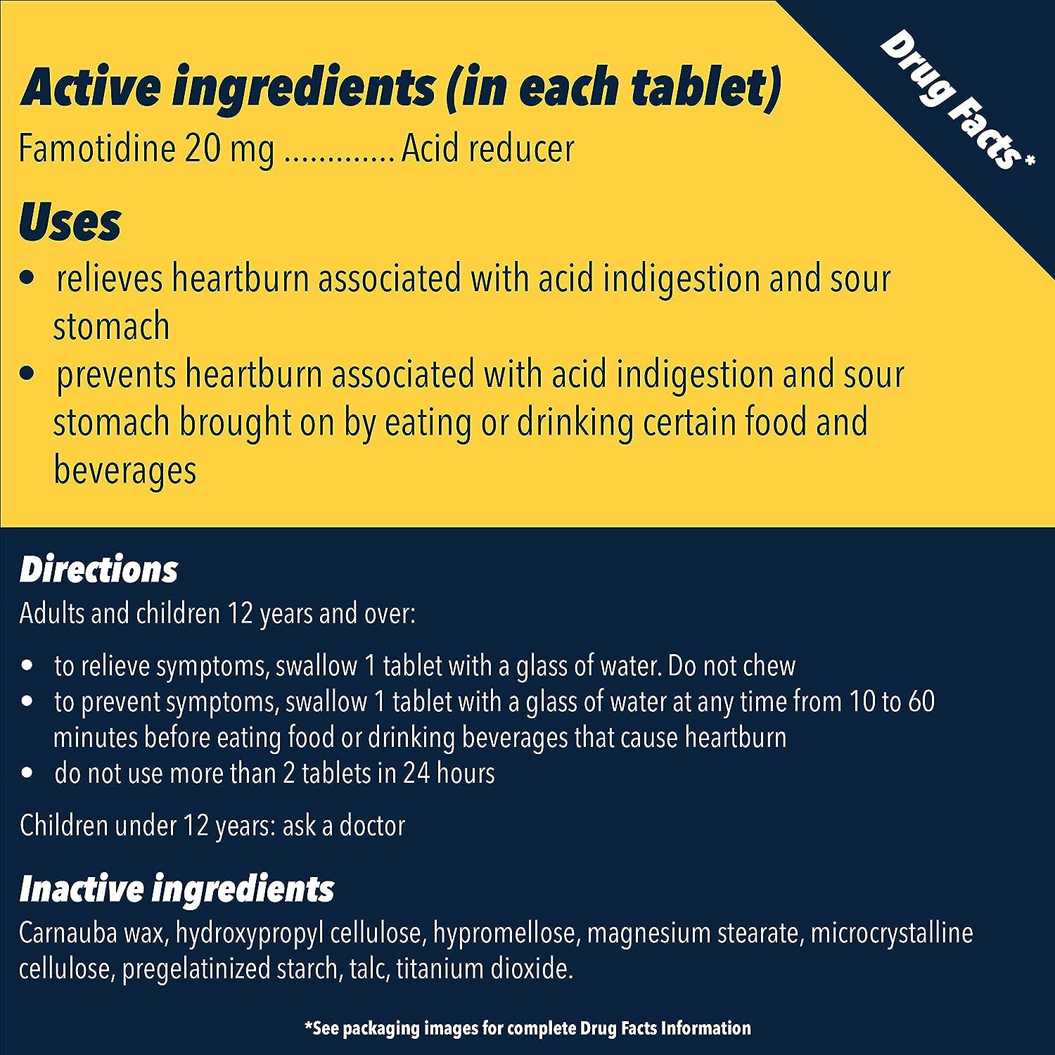 Pepcid AC Maximum Strength 20mg Famotidine Tablets for Fast-Acting ...