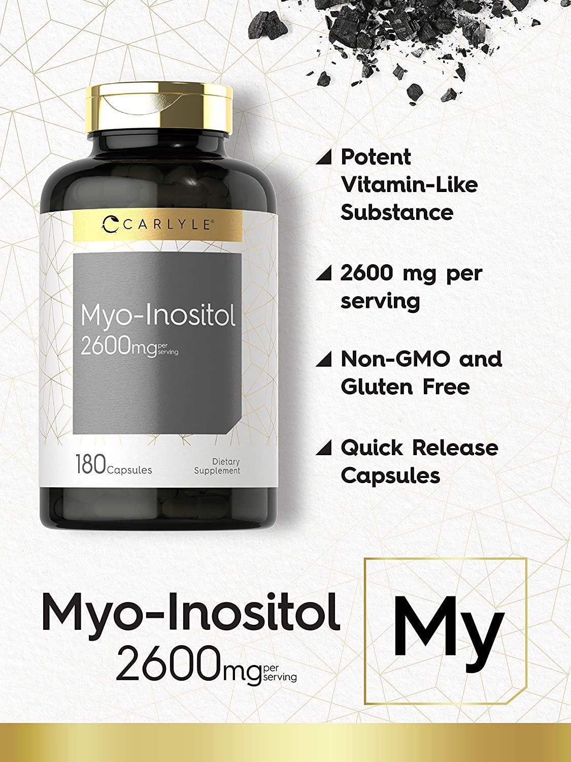 Myo-Inositol 2600mg Capsules - High Potency Non-GMO & Gluten Free ...