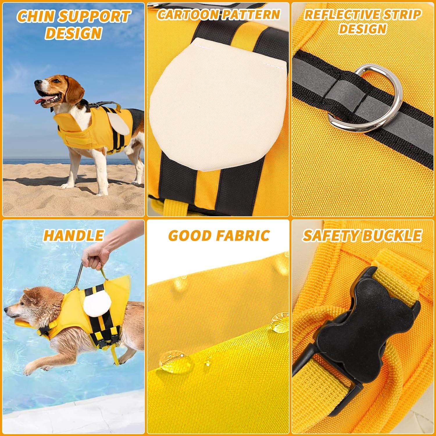 Dog Life Jacket Dog Swimming Vest with High Buoyancy & Rescue Handle ...