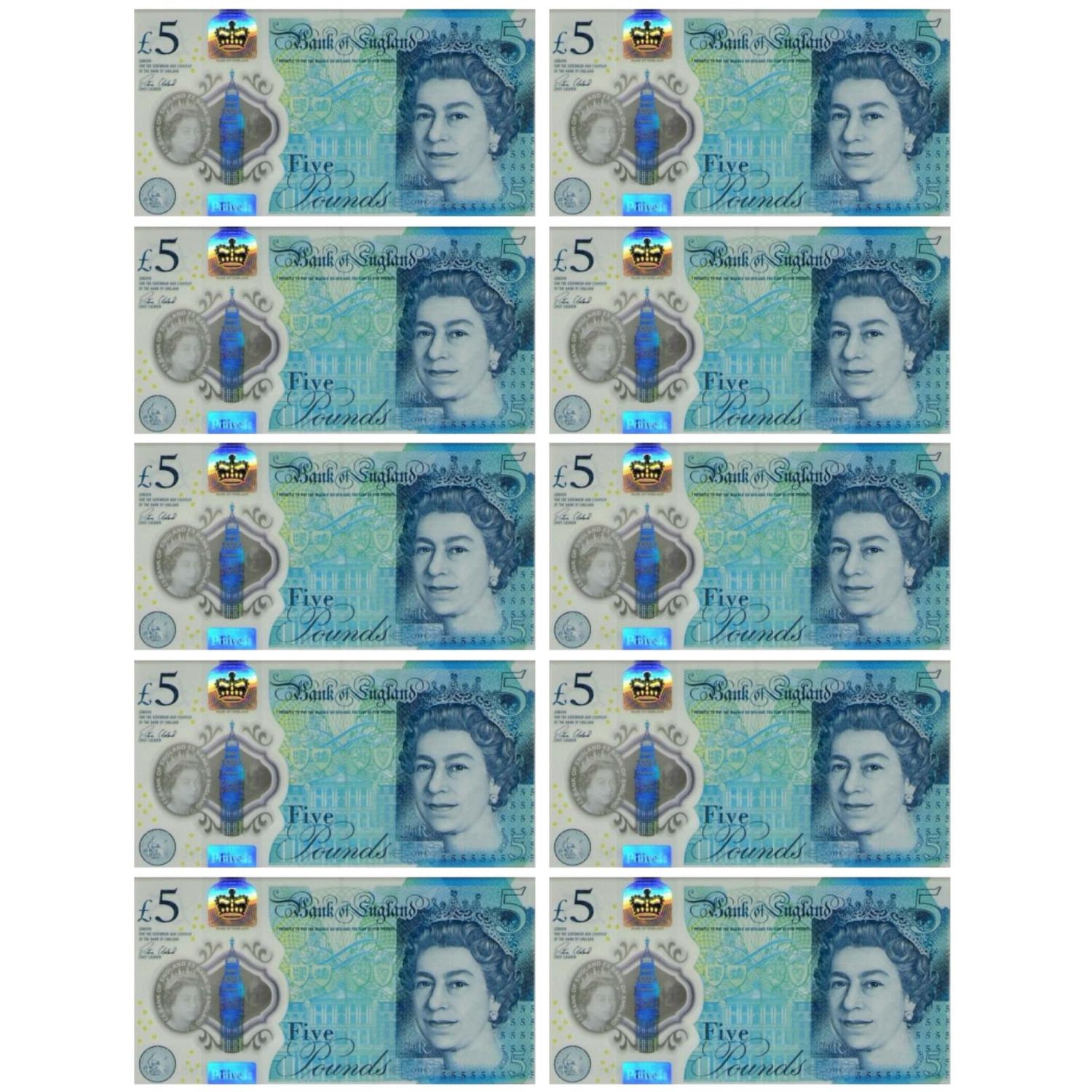 5 Pound Notes Pre-Cut Edible Money Wafer Rice Paper Cupcake Toppers ...