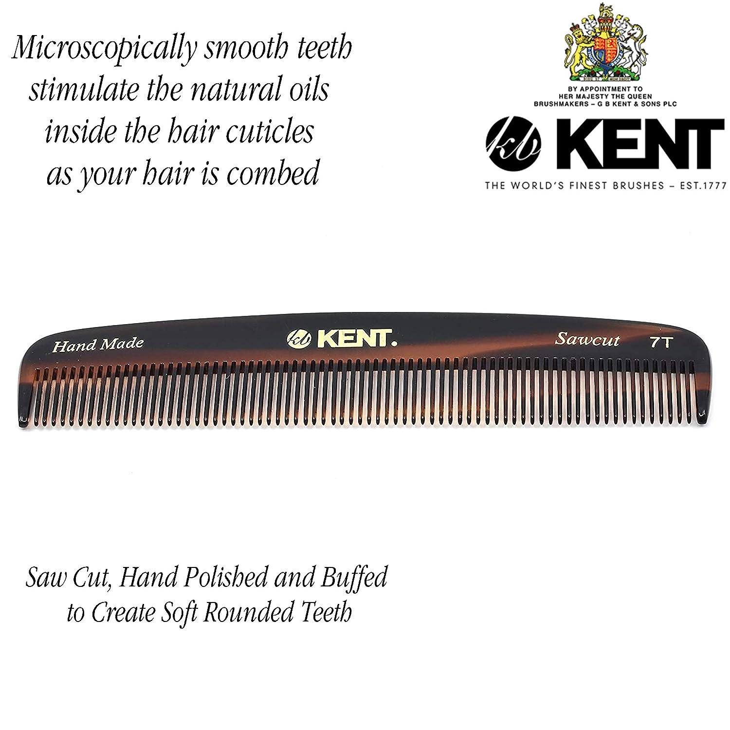 Kent 7T Handmade Fine Tooth Pocket Comb for Men - Hair Straightener for ...