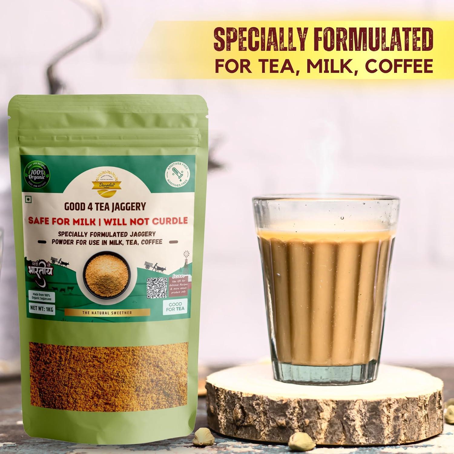 Danodia Foods Good 4 Tea Jaggery Powder 1kg - Natural Sweetener for Tea ...