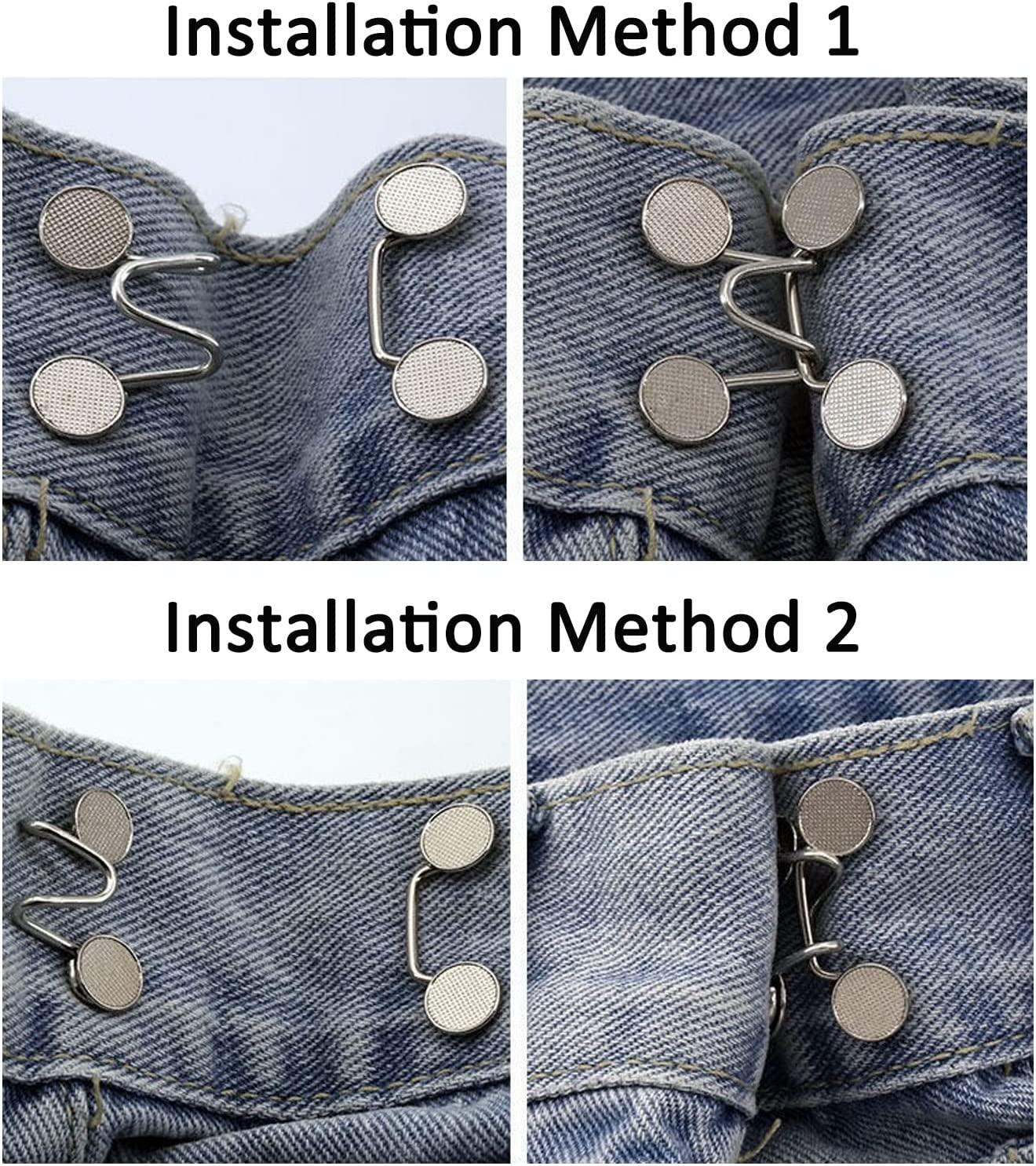 Qkari Adjustable Jean Button Pins - No Sewing Required - White Pearl ...