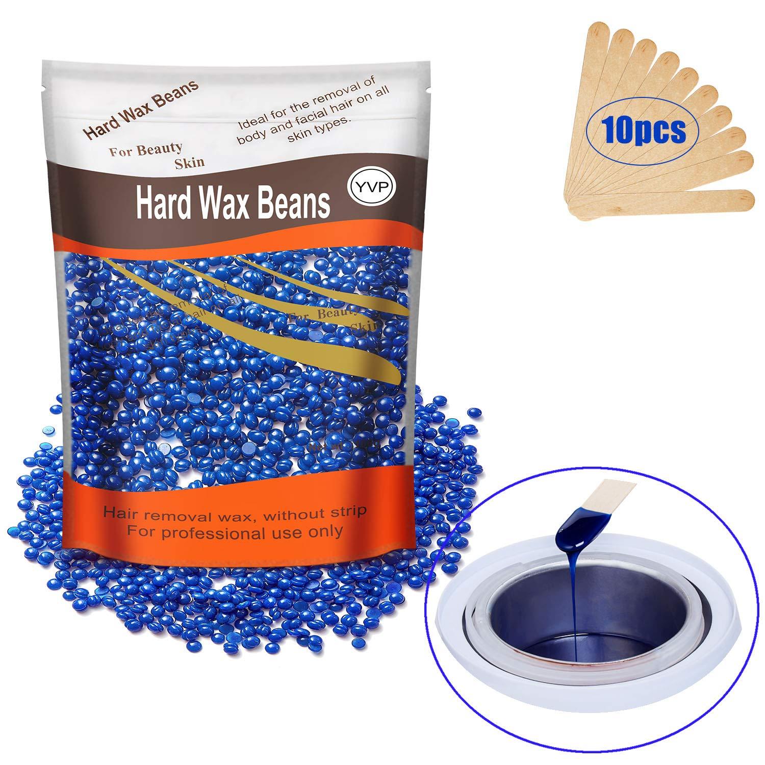 Painless Hair Removal Hard Wax Beans 300g with 10pcs Spatulas ...