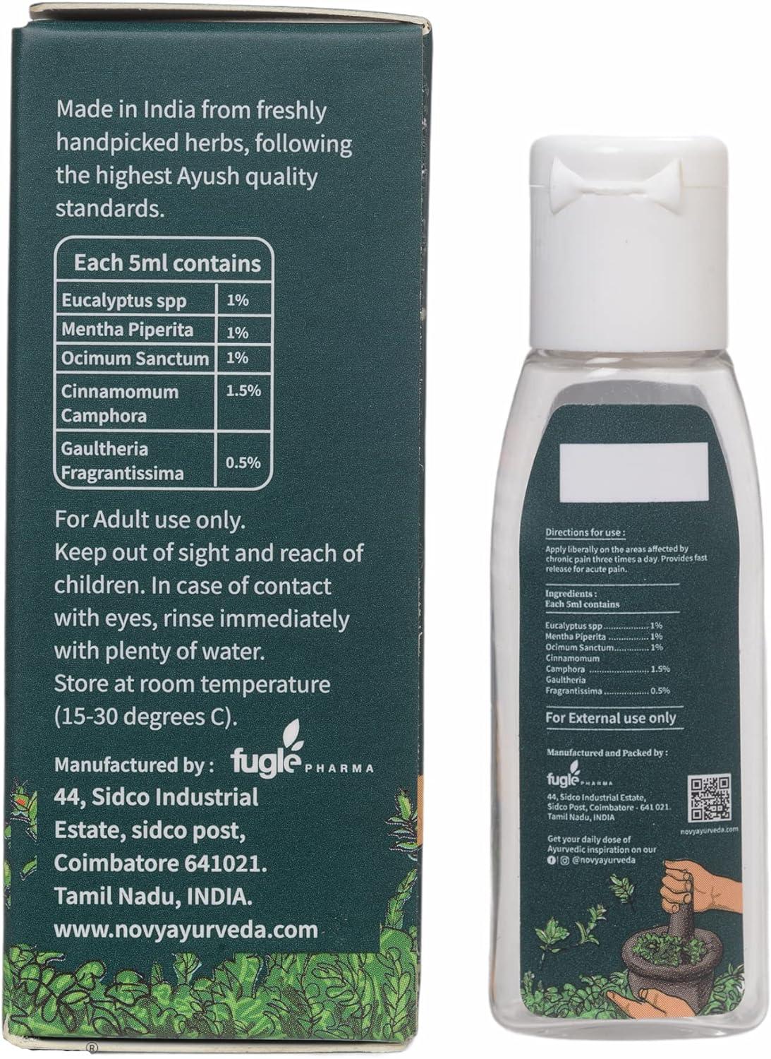 Novy Cold & Flu Instant Relief Oil | 100% Natural | Indian Ayurvedic ...