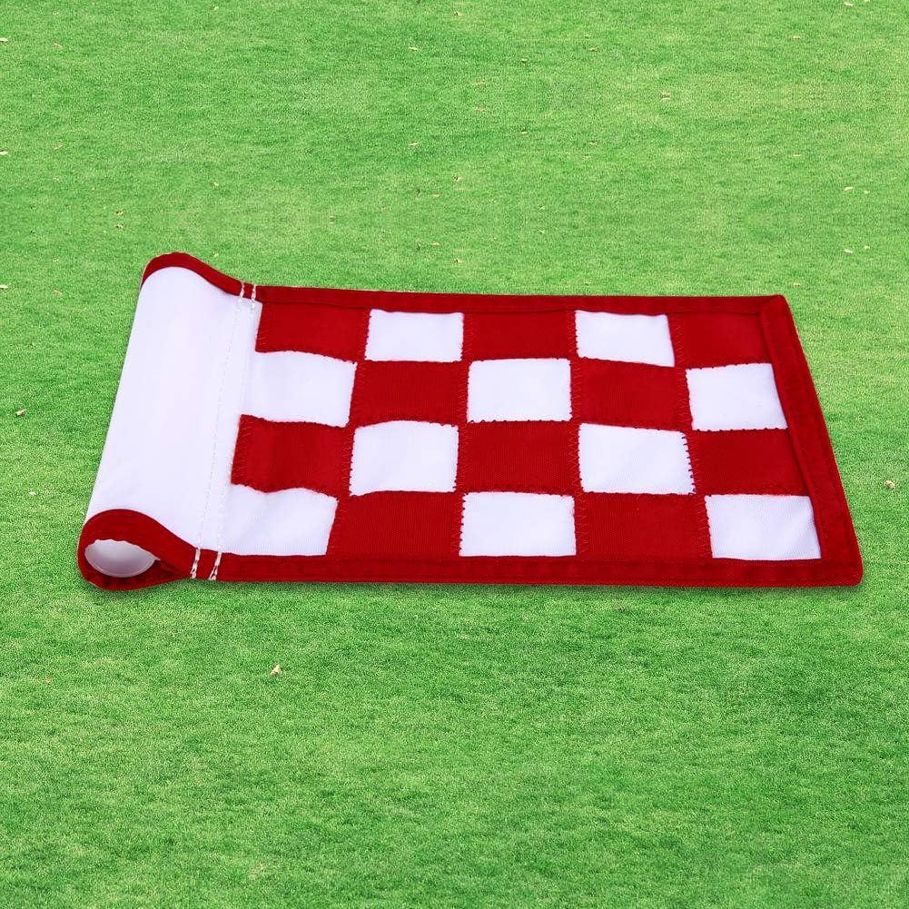 Green Nylon Golf Flag Set - Indoor/Outdoor Checkered Training Putting ...