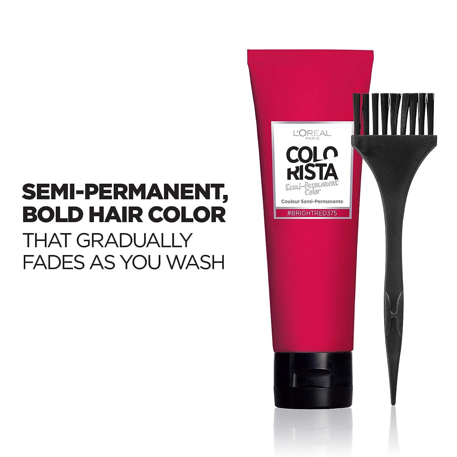 L'Oreal Paris Colorista Semi-Permanent Hair Color - Bright Red for ...
