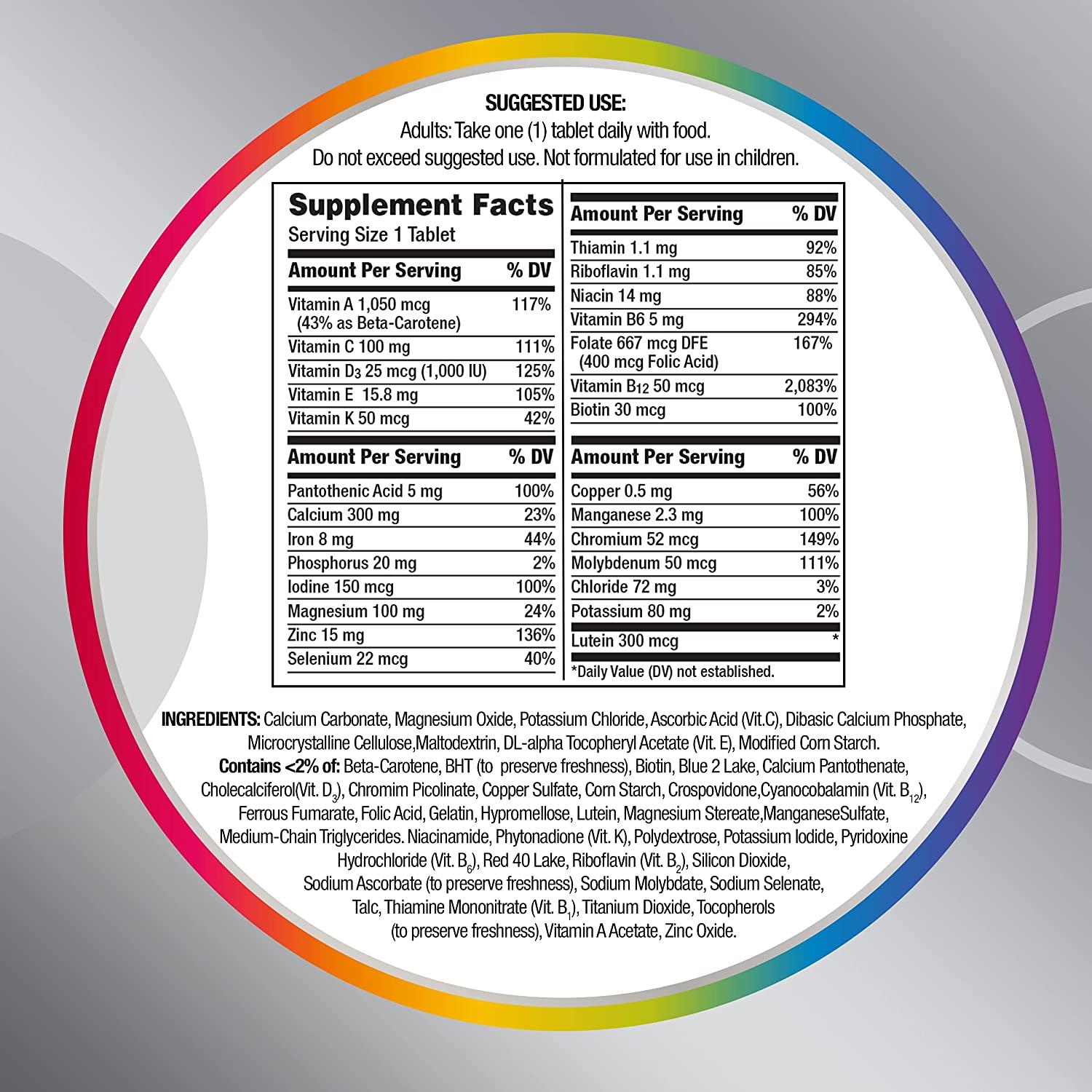 Silver Multivitamin Tablets 65 Count - Boost Your Health with Essential ...