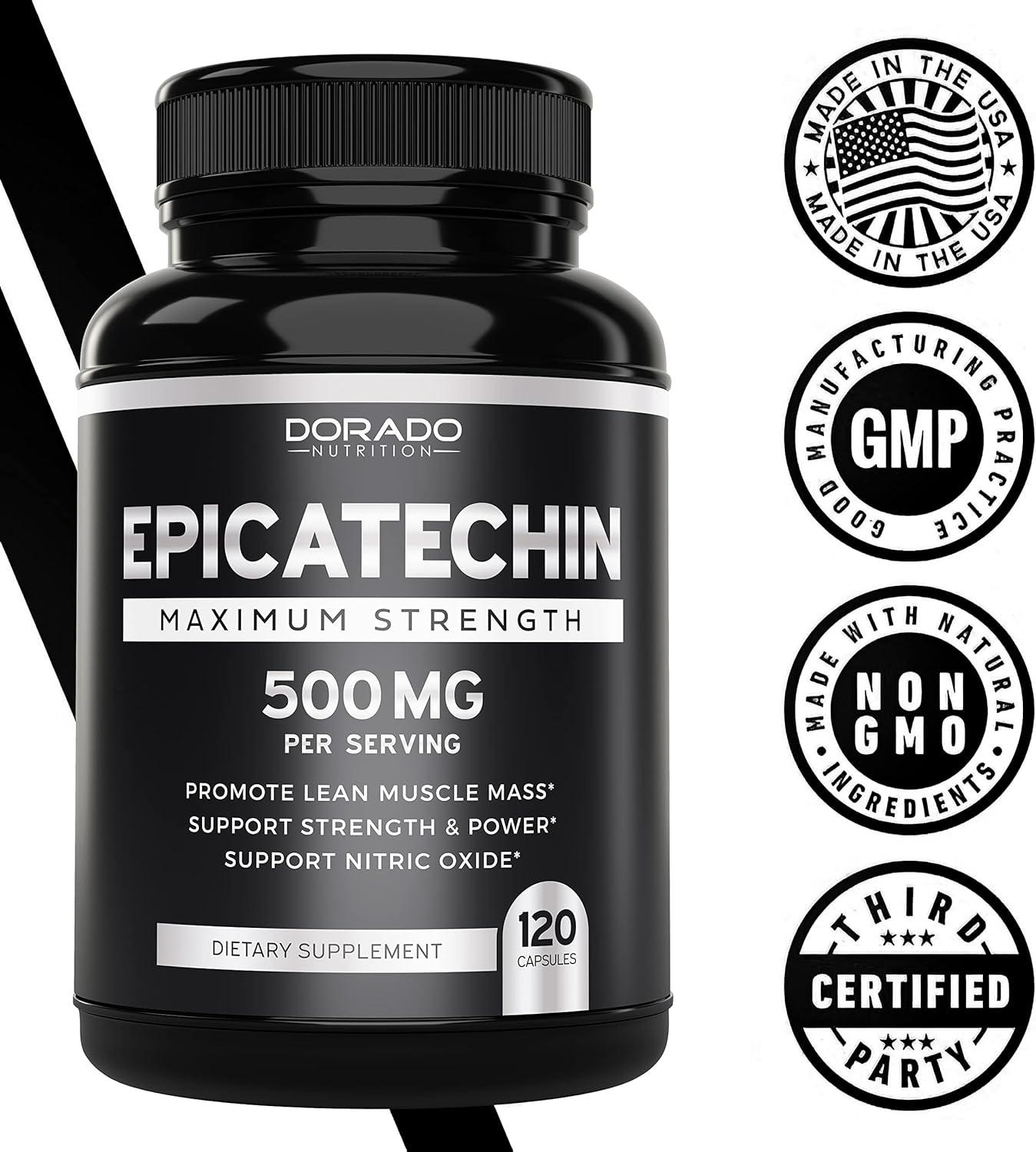 Epicatechin Extract 500mg - 120 Capsules - Lean Muscle Support - Nitric ...