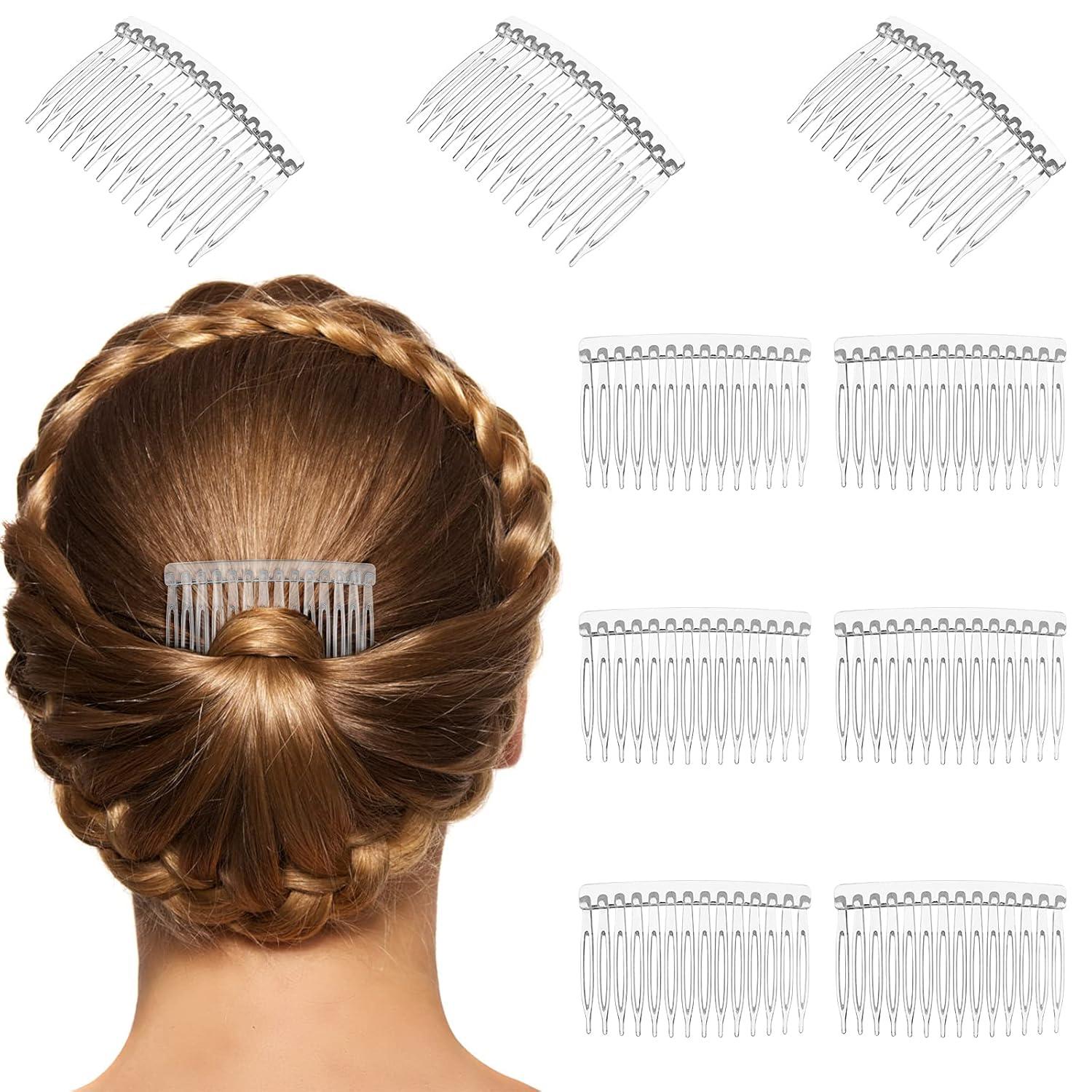 Buy Transparent Plastic Hair Clip Combs - Stylish Side Combs for ...